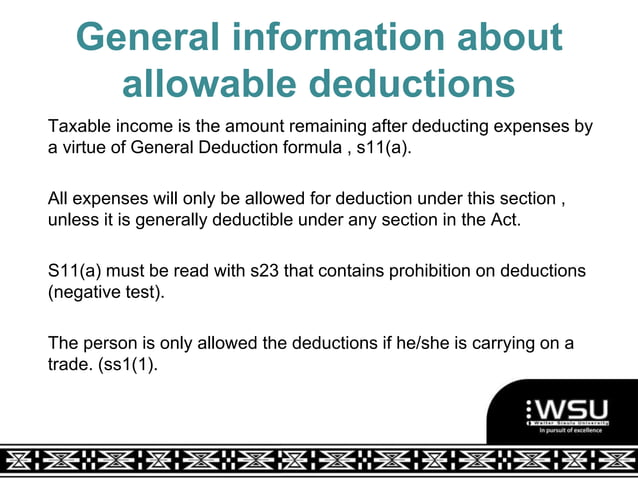 General deduction formulas.ppt | Business Accounting & Finance | Business
