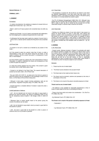 Criminal Law II - General Defences (Part 2) | PDF