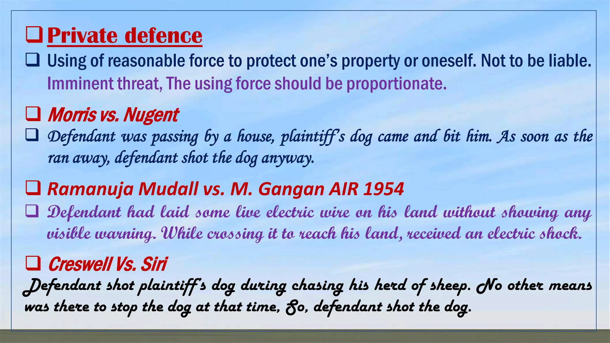 General defences against tortious liability, lec 02 | PDF