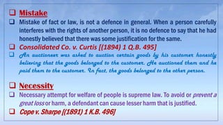 General defences against tortious liability, lec 02 | PDF