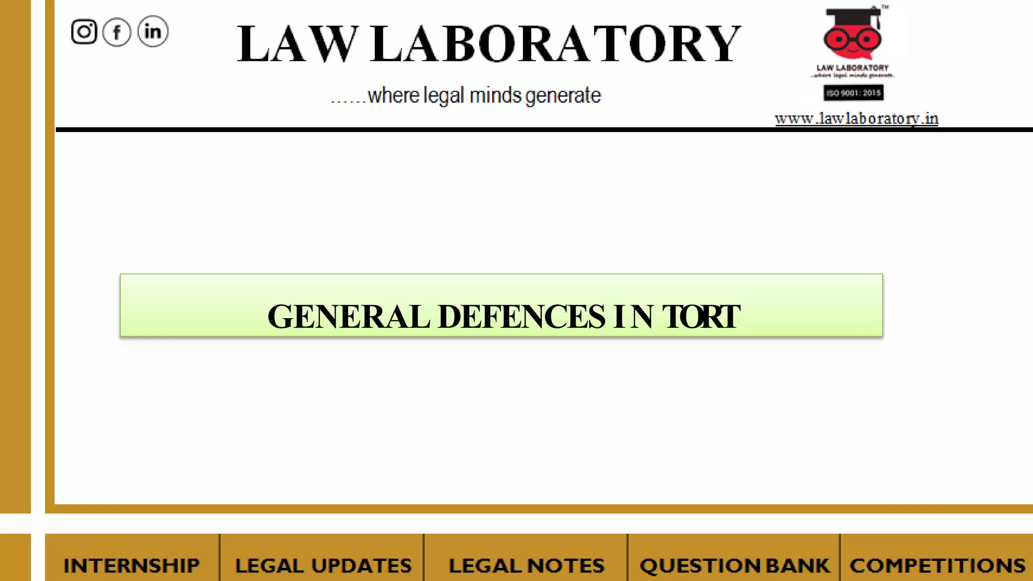 General Defences In Tort Law Ppt