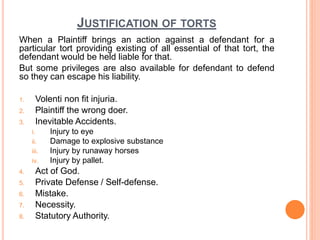General defences of tort | PPTX