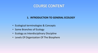 General Ecology 407 Outline | PPTX