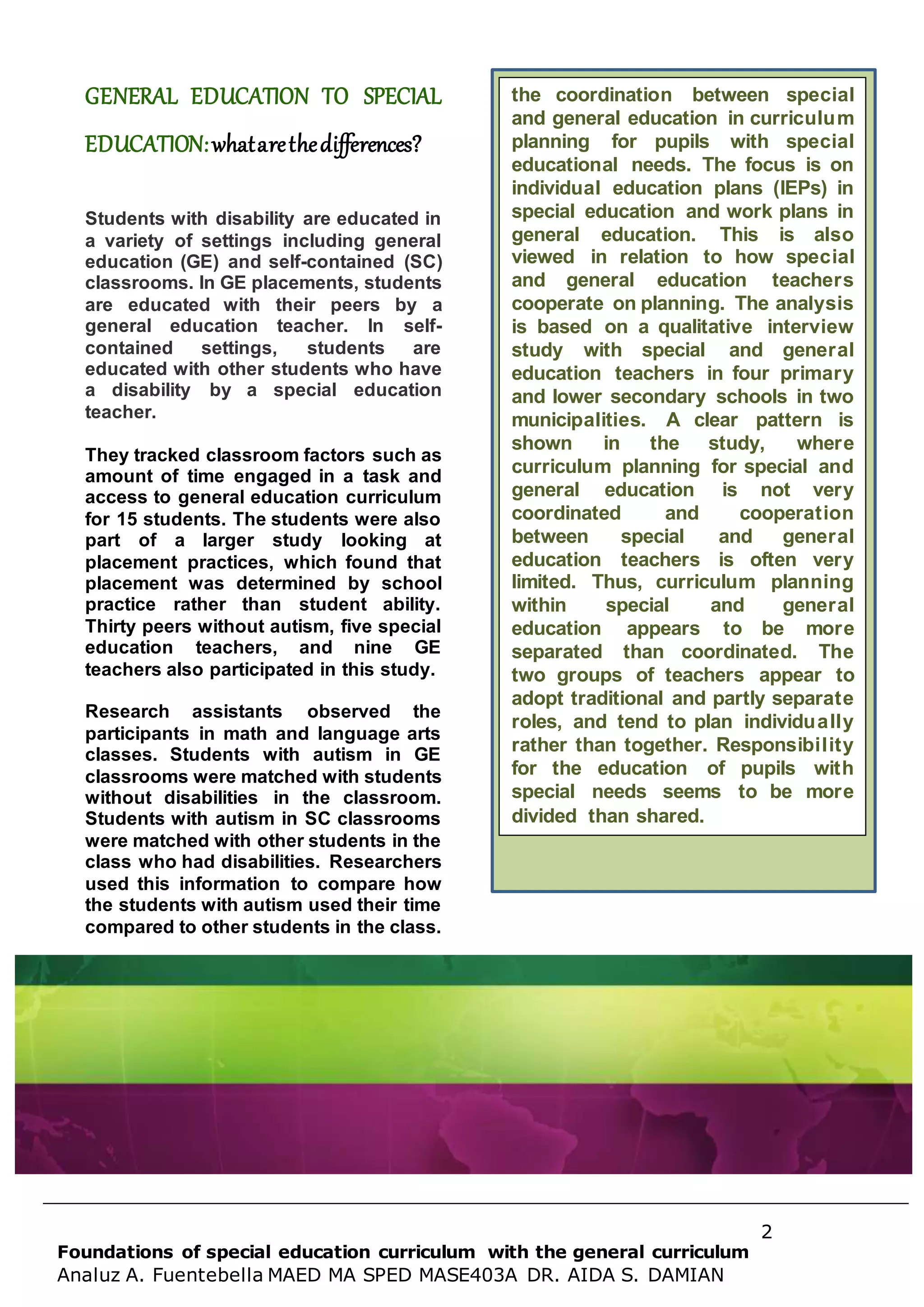 General education and special education curriculum | DOCX