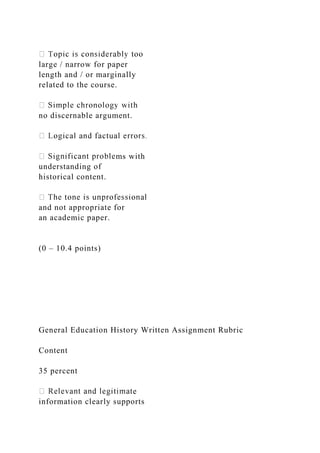 General Education History Written Assignment Rubric Criter.docx