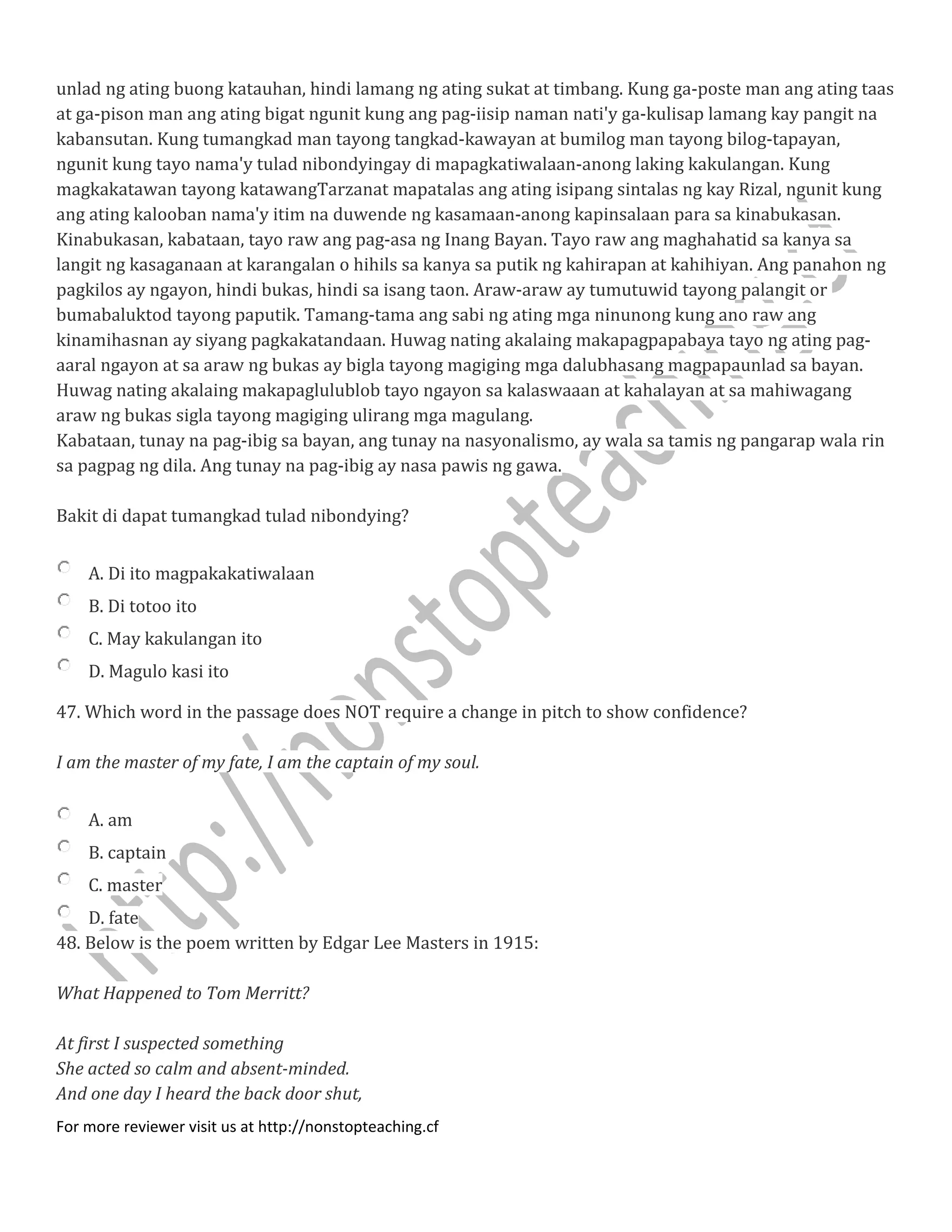 LET Sample Exam General education set a | DOC