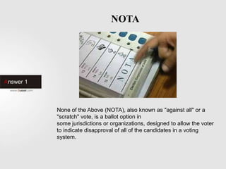 General Elections 2014 Quiz | Quizot | PPTX | Politics