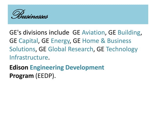 General Electric Company | PPTX | Aviation Industry | Industries