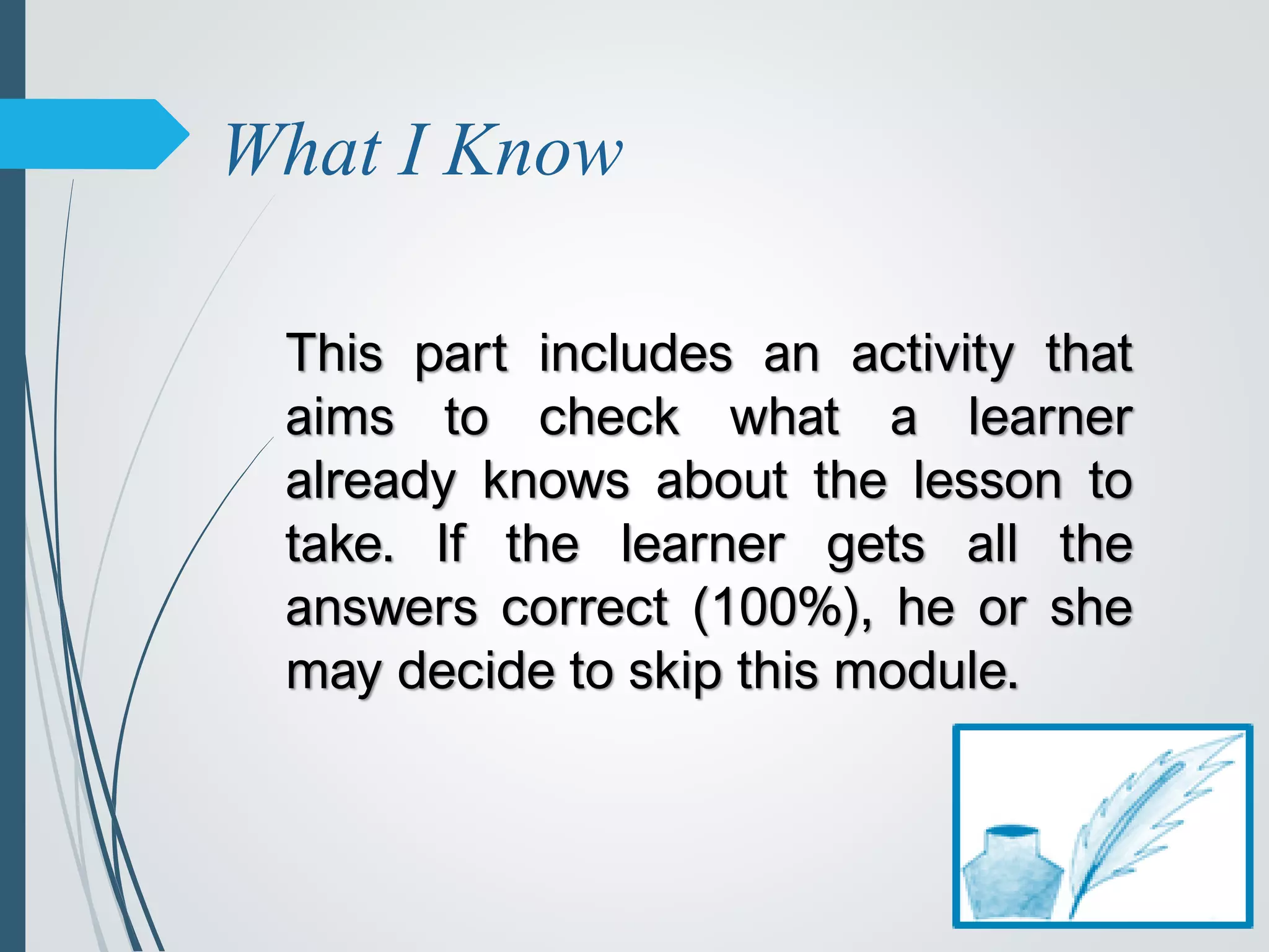 General Elements of Self-Learning Modules | PDF