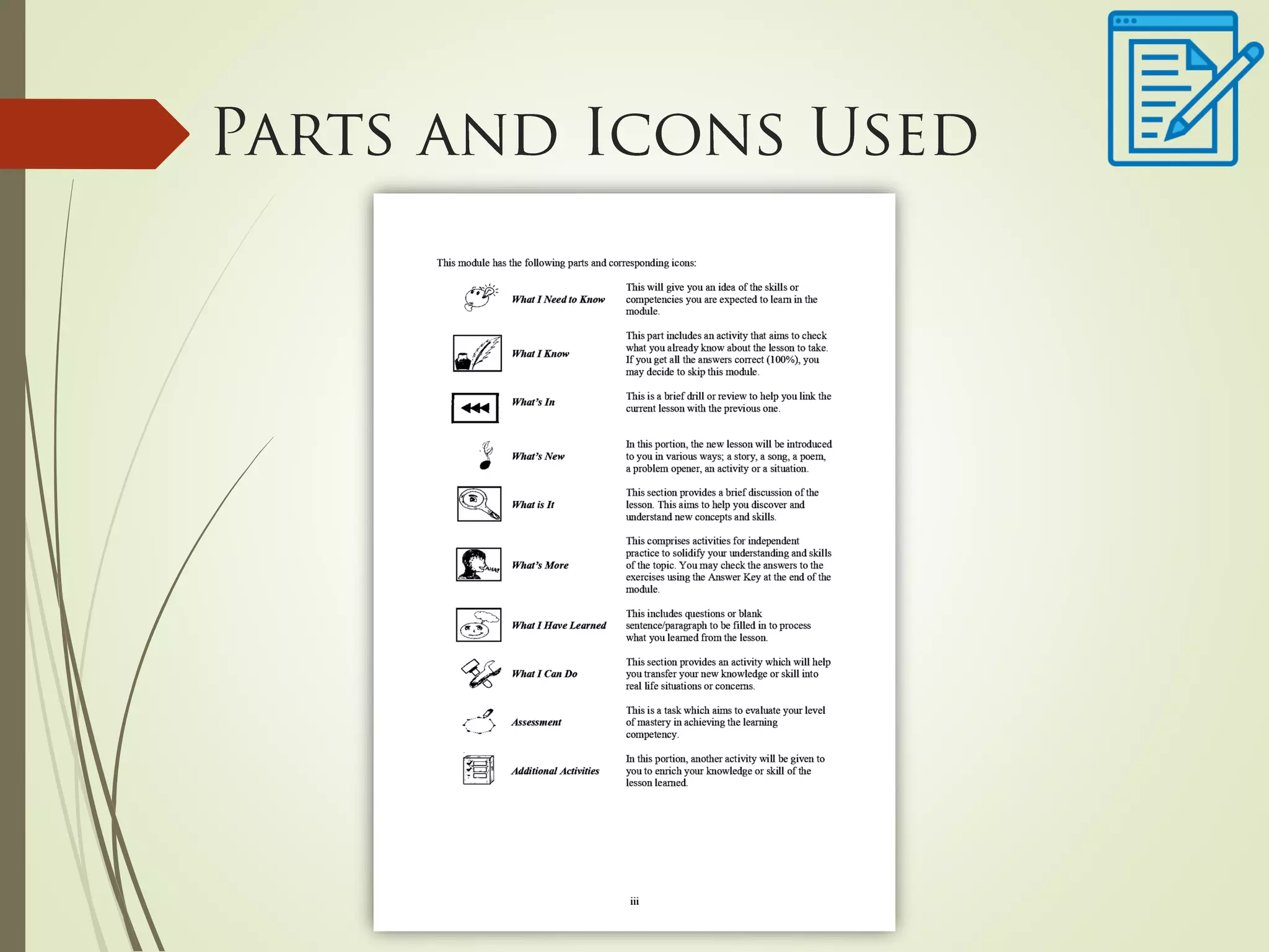 General Elements of Self-Learning Modules | PDF | Educational ...