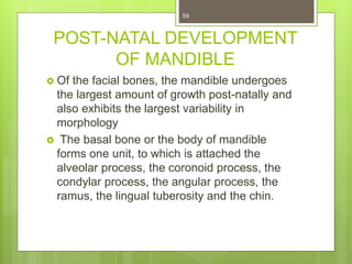 General embryology growth & development of mandible | PPTX