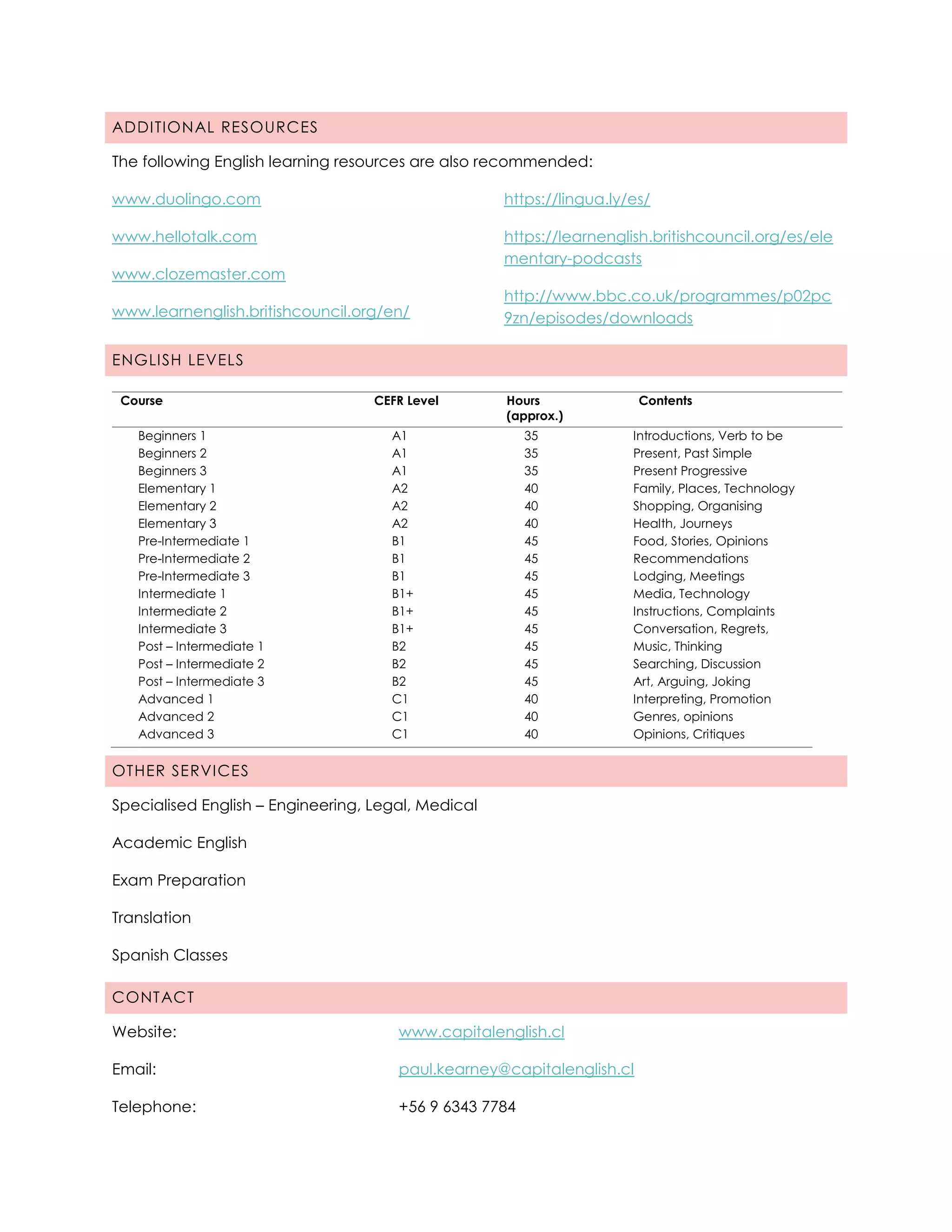 General English Classes | PDF