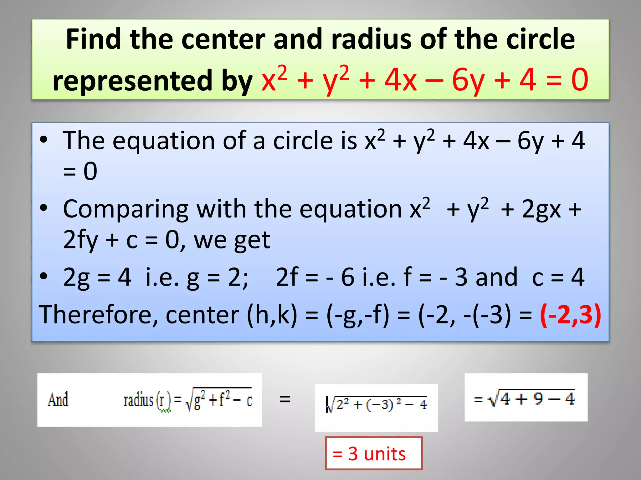 General equation of a circle | PPSX