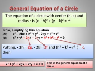 Equation Of A Circle In General Form