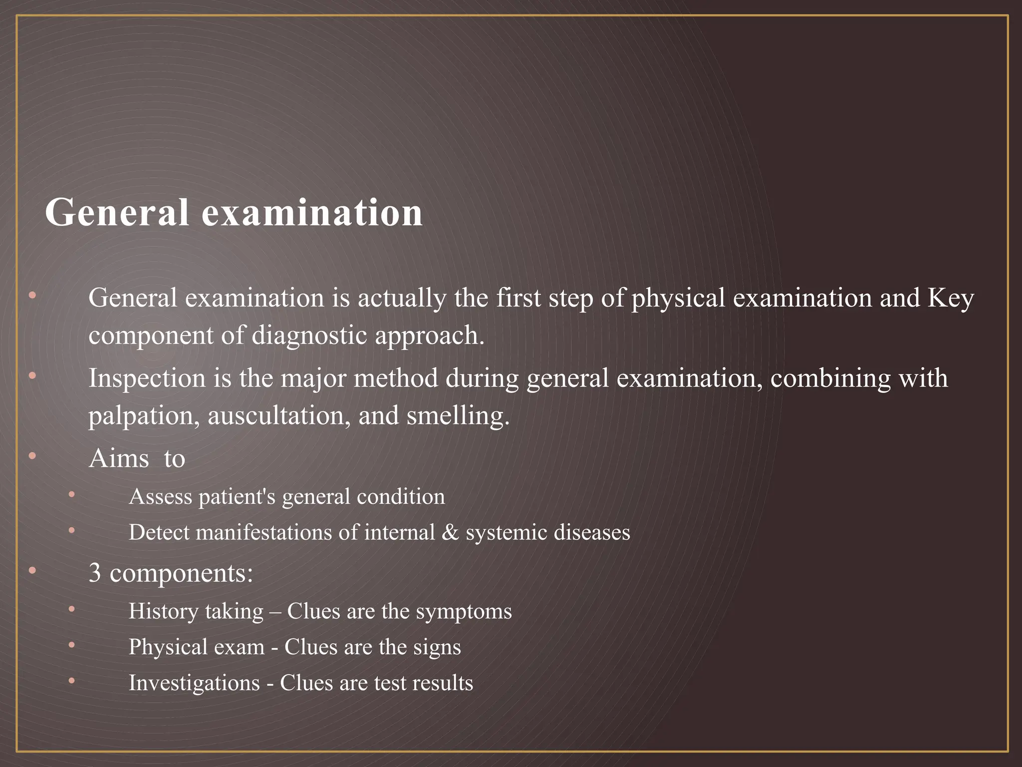 General physical examination of modern diagnostic method | PPTX
