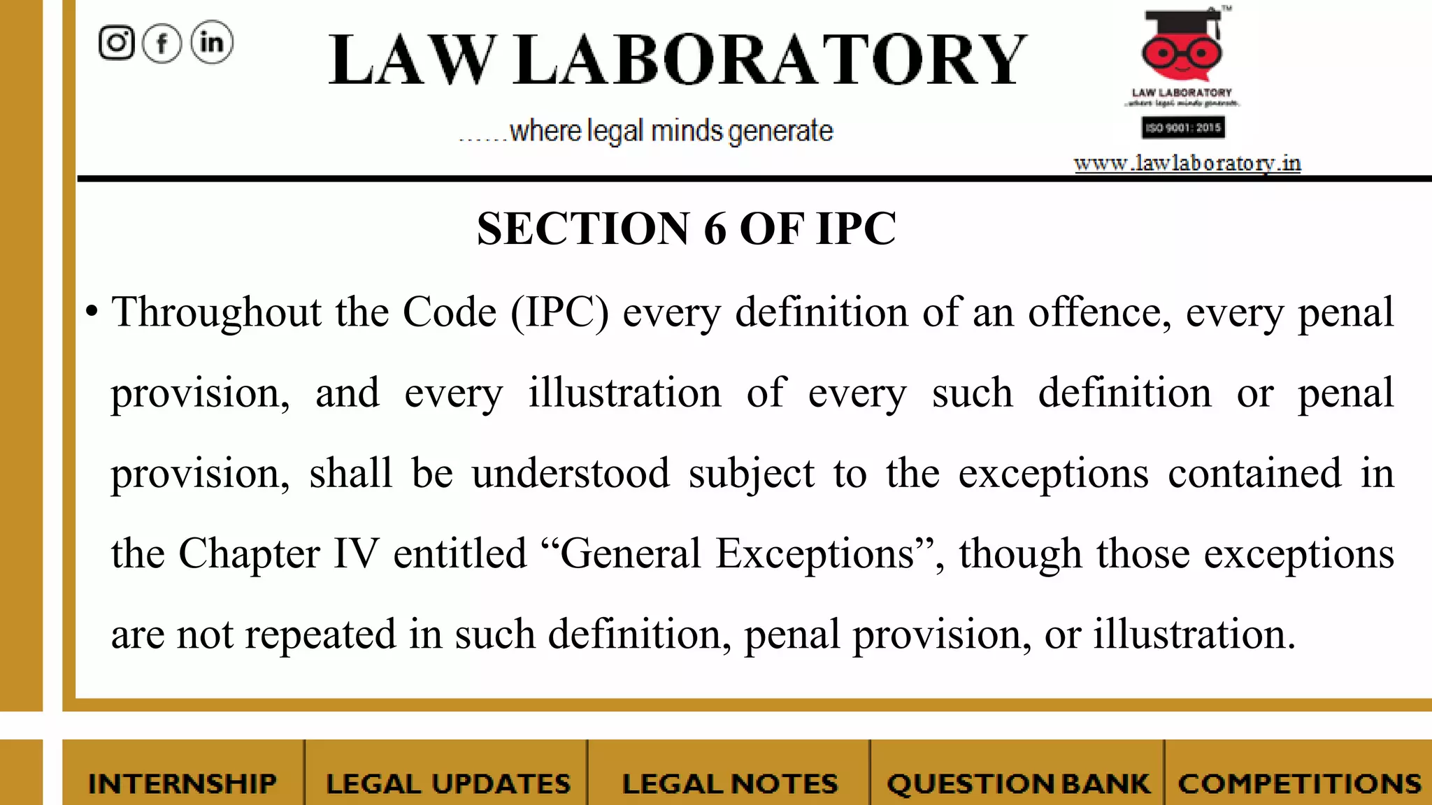 General Exception under Indian Penal Code | PPTX | Law