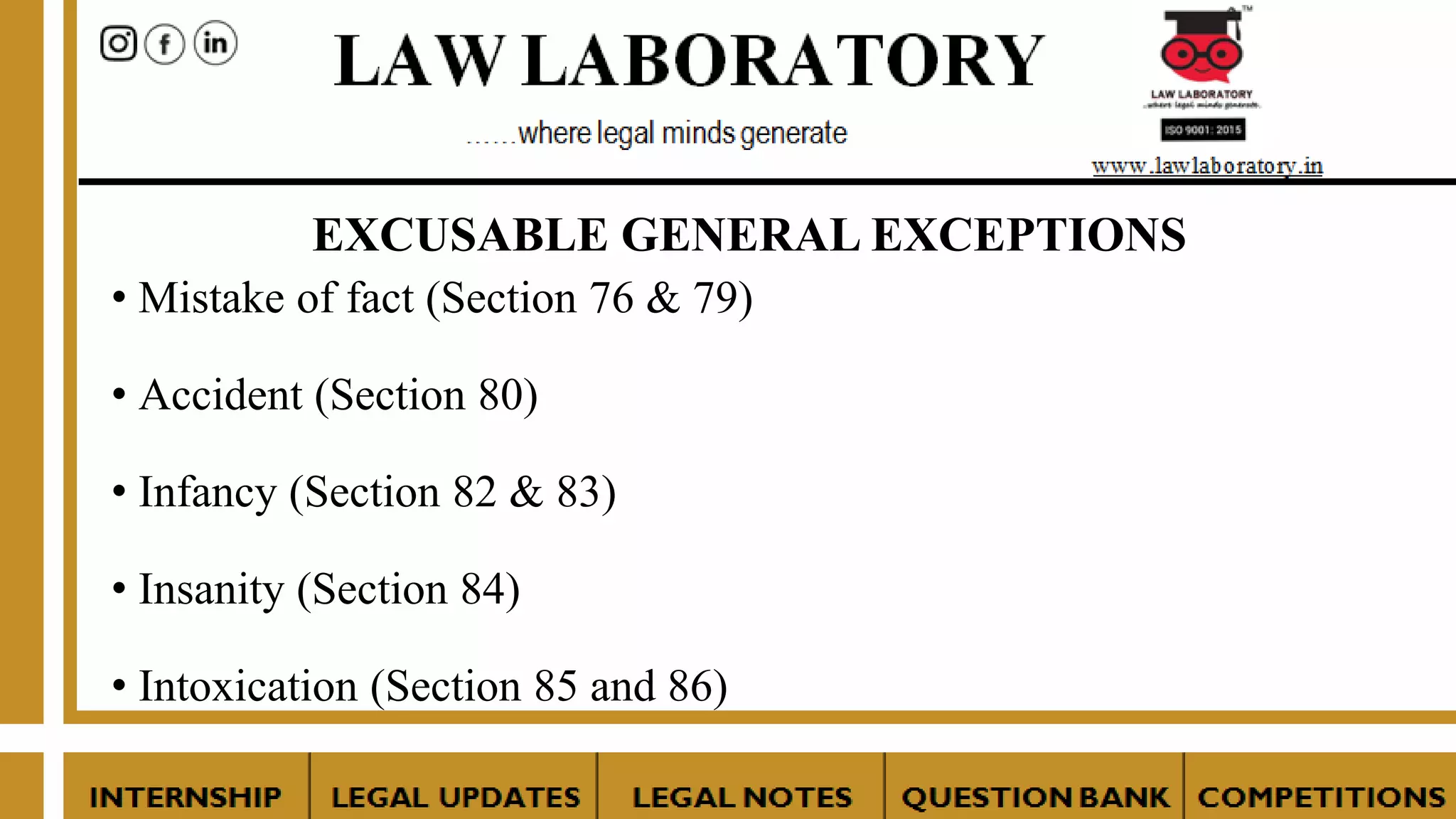General Exception under Indian Penal Code | PPTX | Law