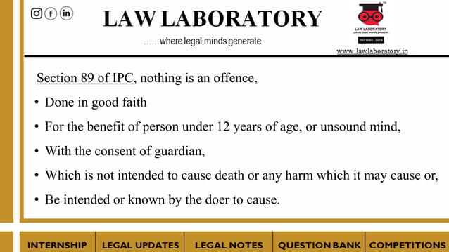 General Exception under Indian Penal Code | PPTX | Law