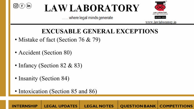 General Exception under Indian Penal Code | PPTX | Law