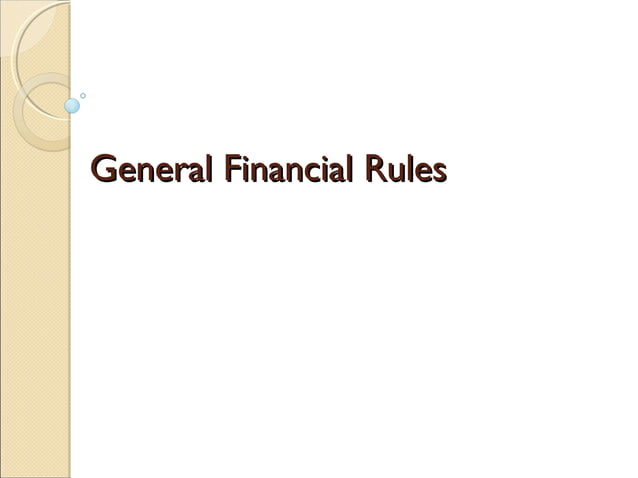 General financial rules | PPT