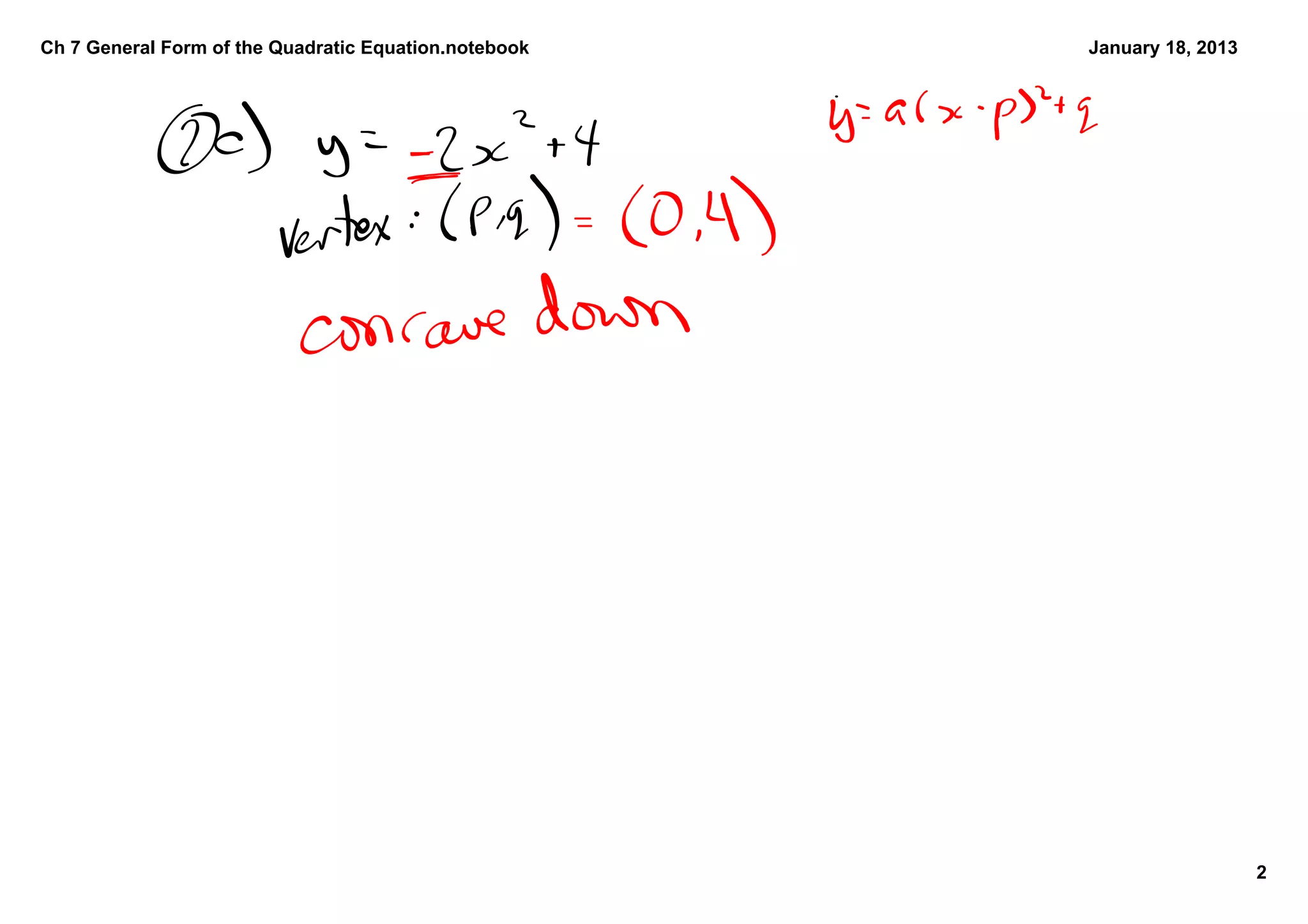 General form of the quadratic equation | PPT