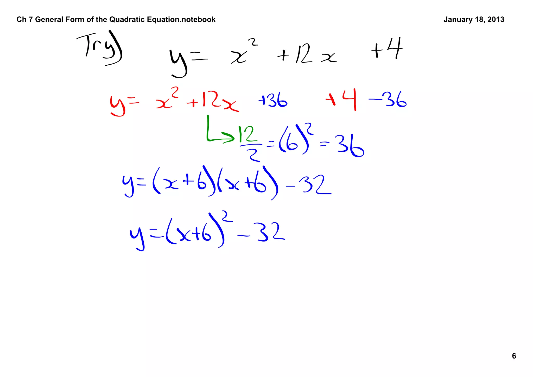 General form of the quadratic equation | PPT