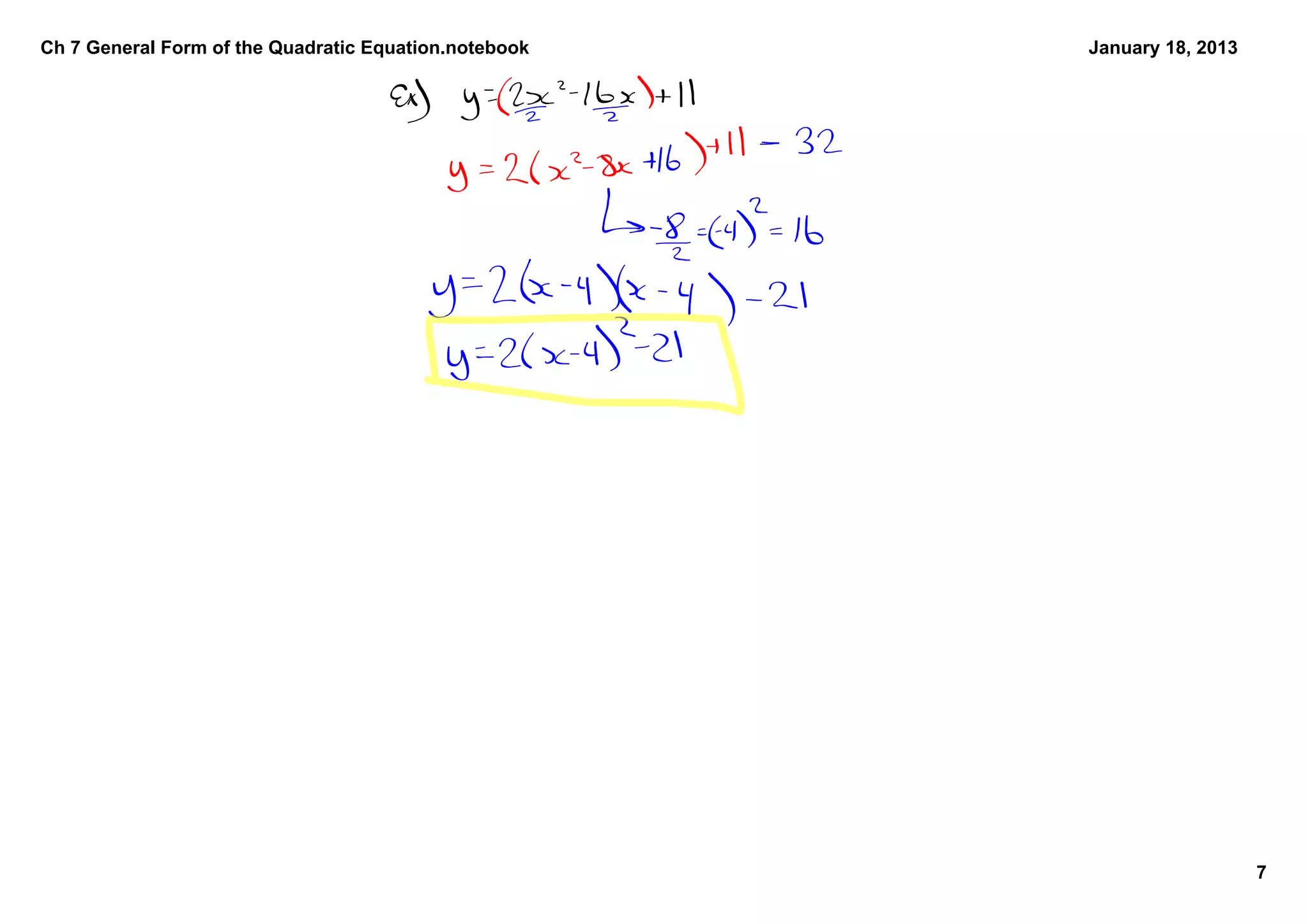 General form of the quadratic equation | PPT