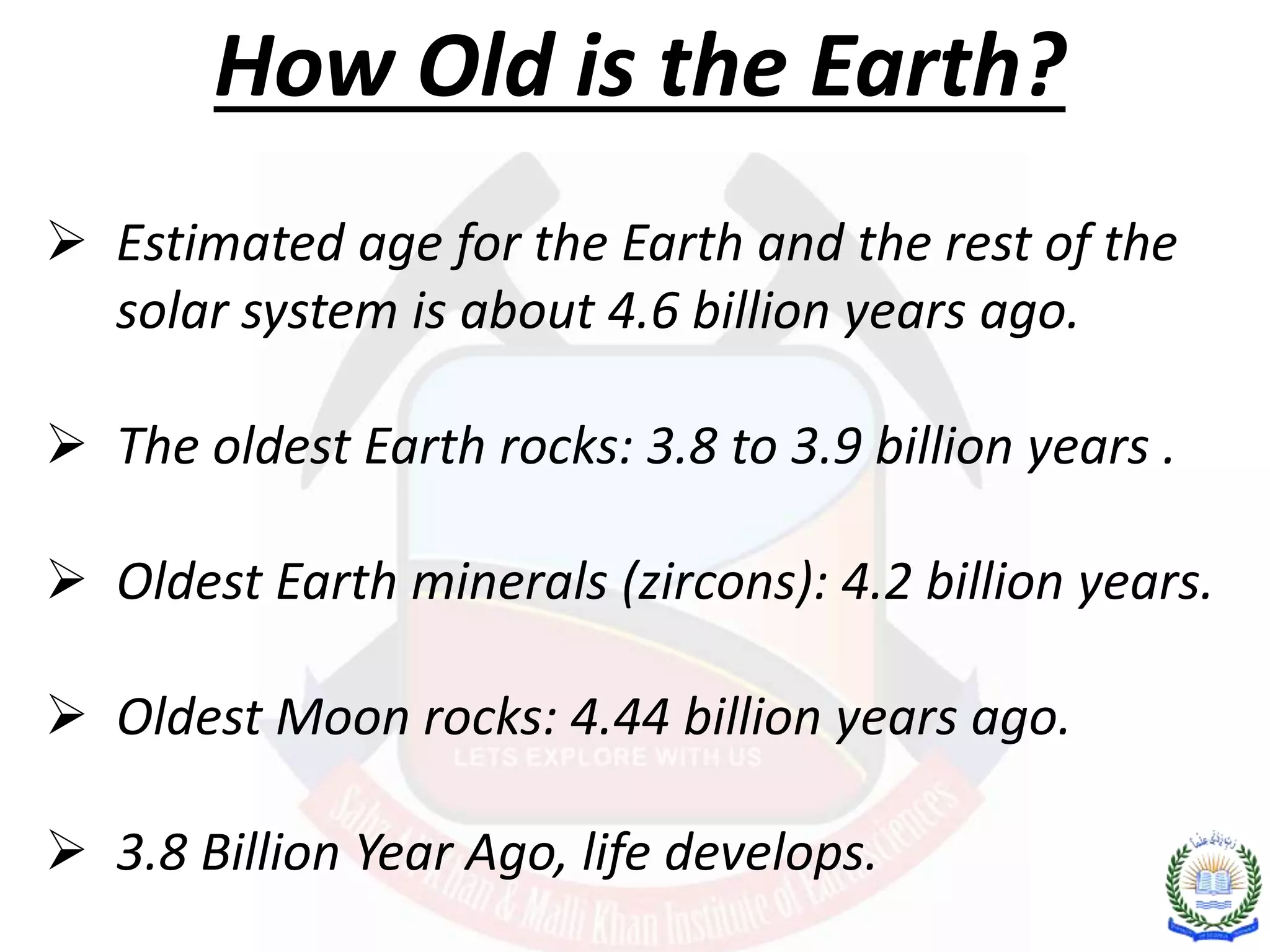 geochronolgy and age of earth | PPTX