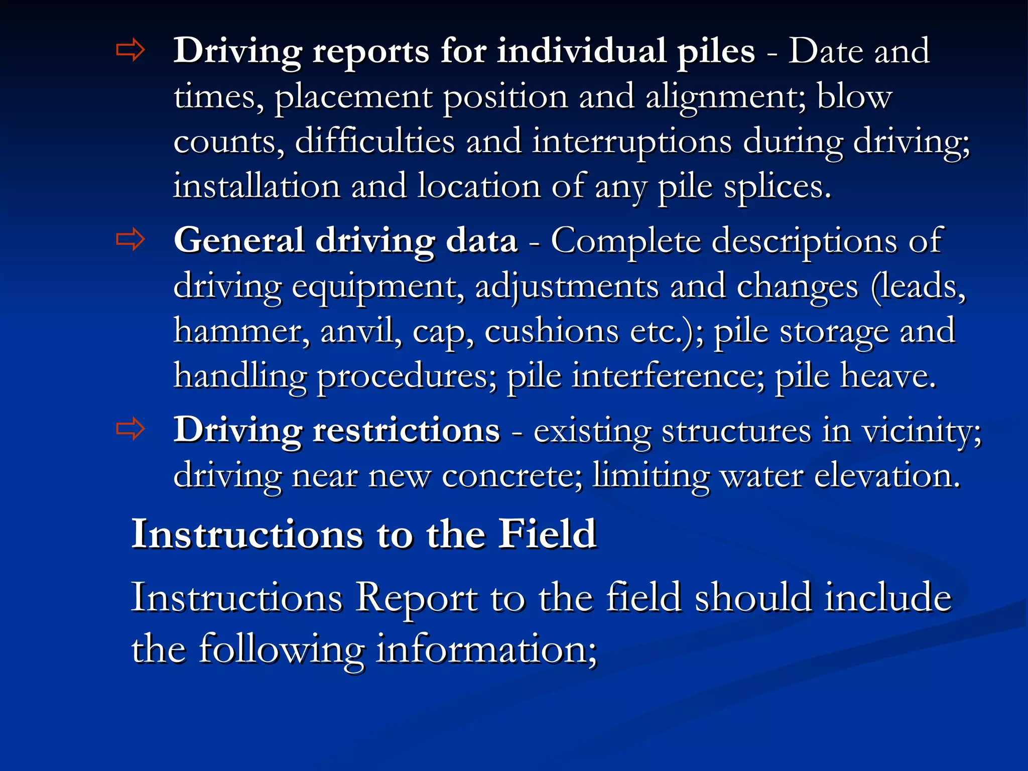 General & geotechnical considerations for pile design | PPT