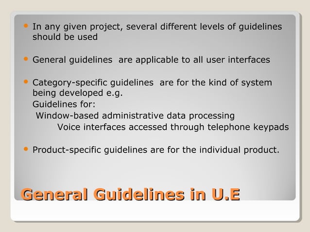 Usability Engineering General guidelines | PPT | Operating Systems | Computer Software and ...
