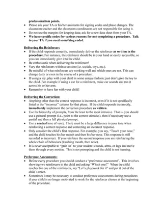General guidelines for discrete trial teaching | PDF