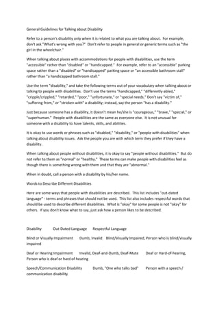 General guidelines for talking about disability | DOCX