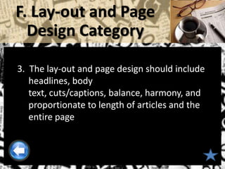 General guidelines for the selection of the best sections and category ...