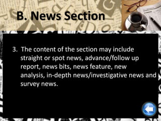General guidelines for the selection of the best sections and category ...