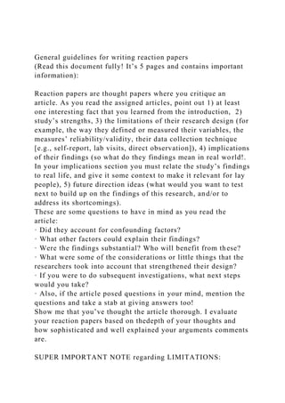 General guidelines for writing reaction papers (Read this docume.docx