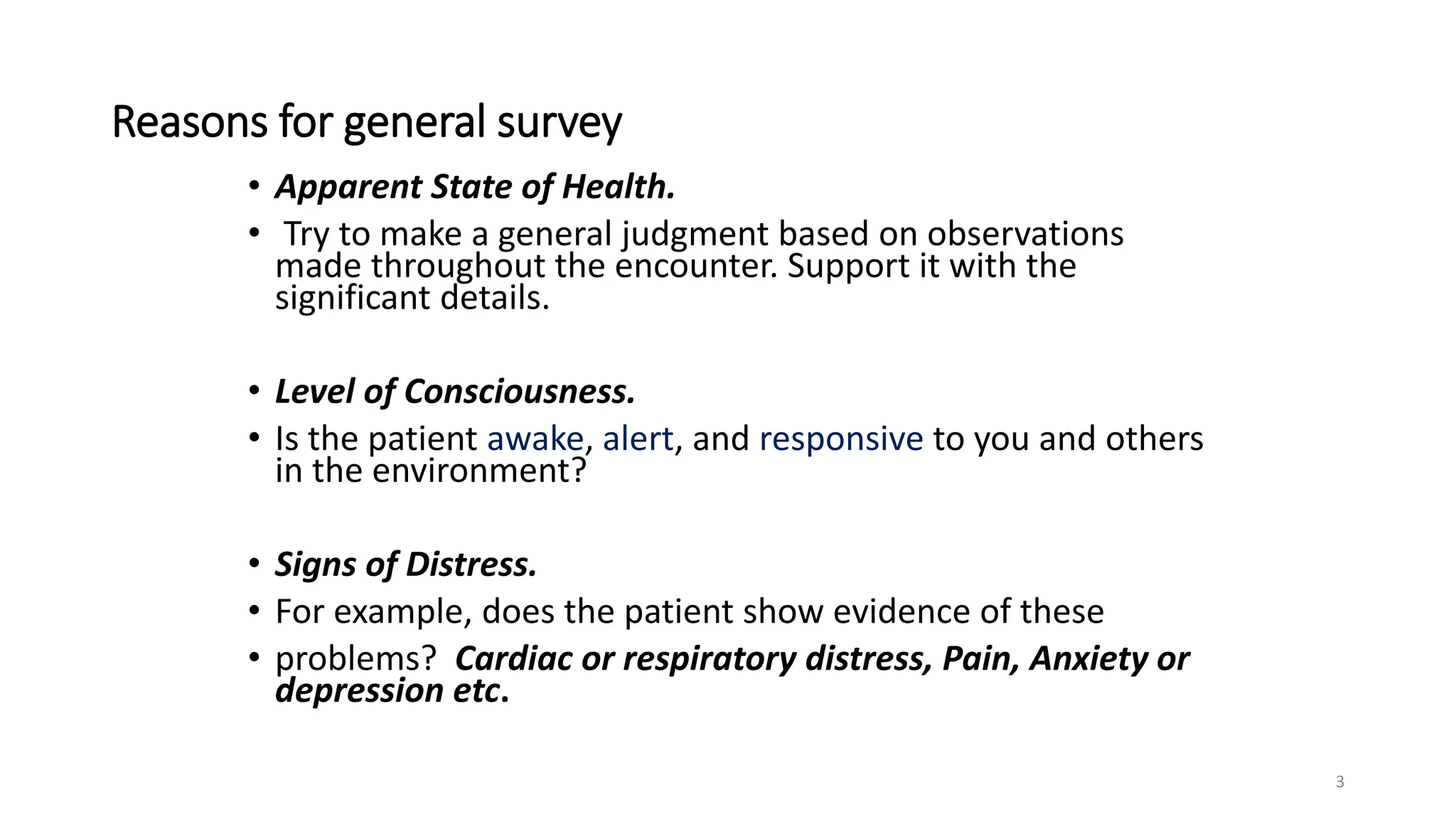 GENERAL HEALTH SURVEY.pptx during health assessment | PPTX | Medical ...