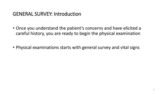 GENERAL HEALTH SURVEY.pptx during health assessment | PPT