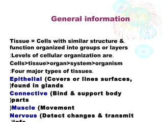 General histology.(introduction) | PPT