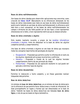 Generalidades bases de datos | DOC
