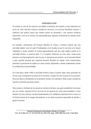 Generalidades del turismo | PDF