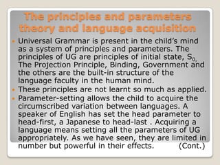 General ideas of Language Acquisition | PPT