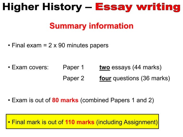 Higher History essays - General information | PPT