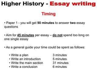 Higher History essays - General information | PPTX