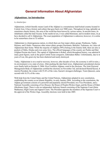 General Information About Afghanistan | DOC