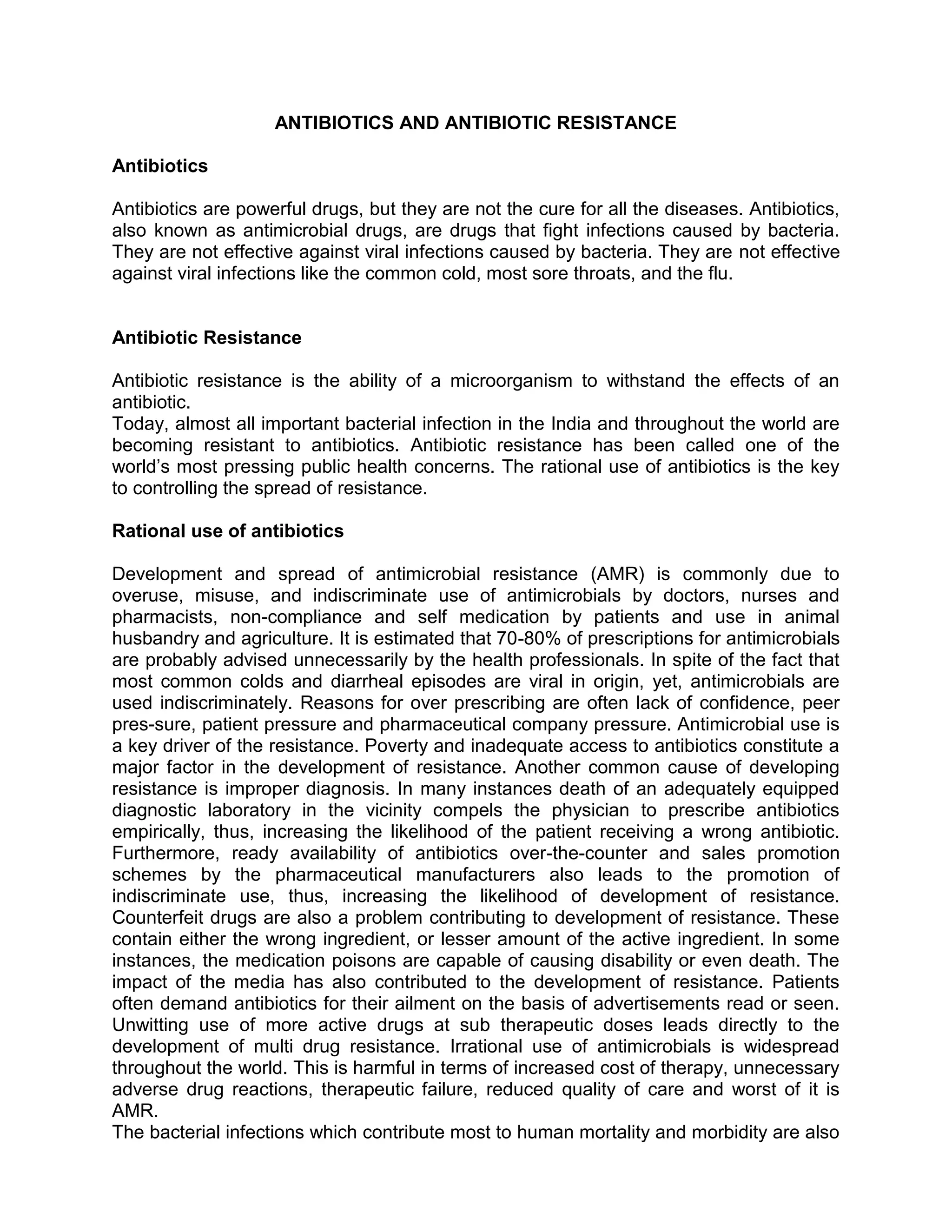 General information on antibiotics and antibiotic resistance | PDF