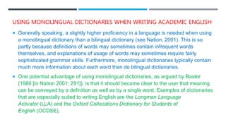 General information on dictionary use | PPSX