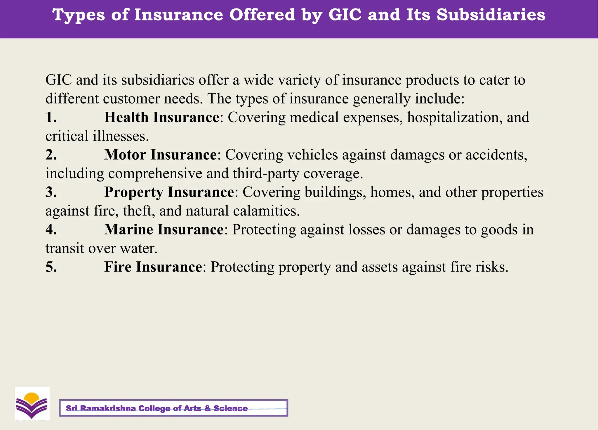 General Insurance Act - Features, Types.ppt
