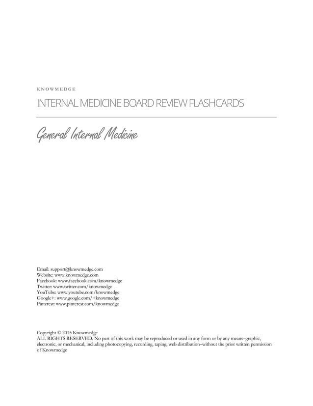 Internal Medicine Board Review - General Internal Medicine Flashcards ...