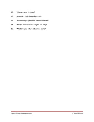General interview questions (1) | PDF