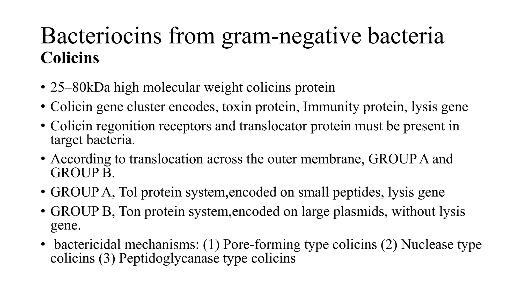 General introduction and applications of bacteriocins | PPTX